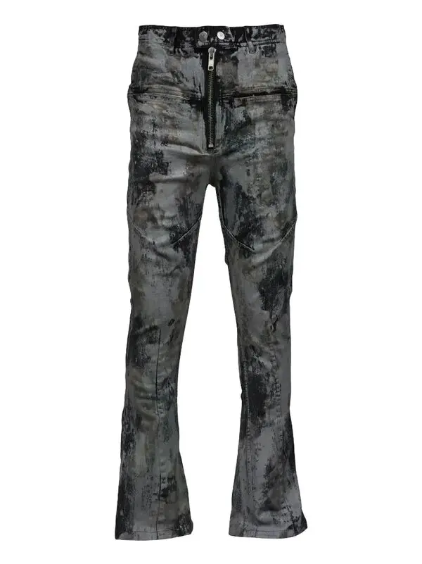 FILTH Bleach-effect Zip-detail Jeans - Grey