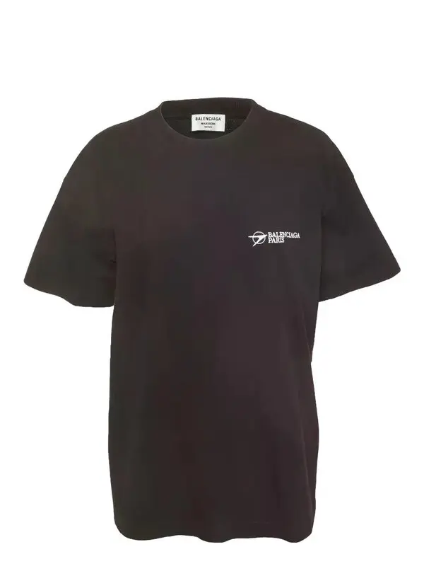 Balenciaga Logo-embroidered T-shirt - Black
