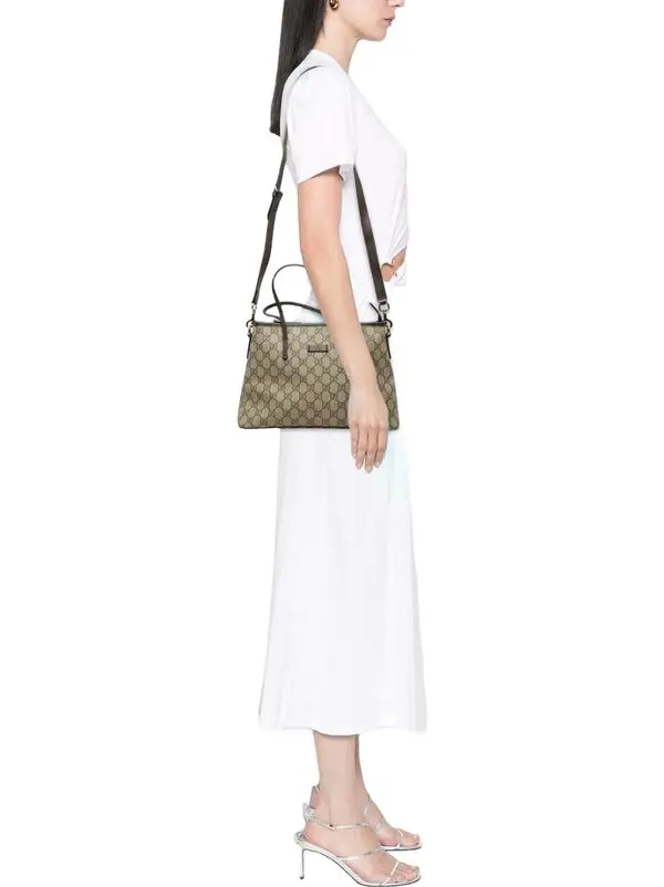 Gucci Small Gg Supreme Convertible Tote Satchel - Neutrals