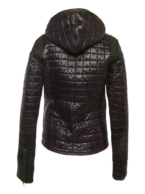 Dolce & Gabbana Quilted Leather Trimmed Hooded Puffer Jacket - Black