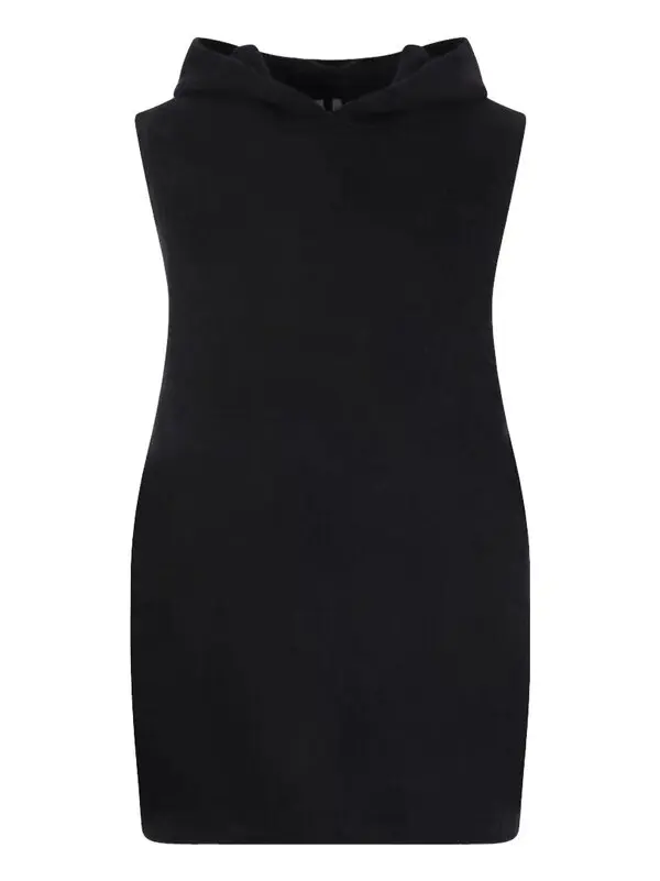 Rick Owens Sleeveless Hooded Knit Sweater - Black