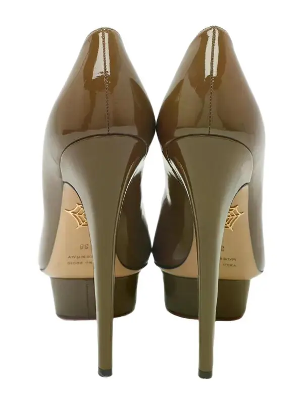 CHARLOTTE OLYMPIA Peep-toe Platform Stiletto Pumps - Green