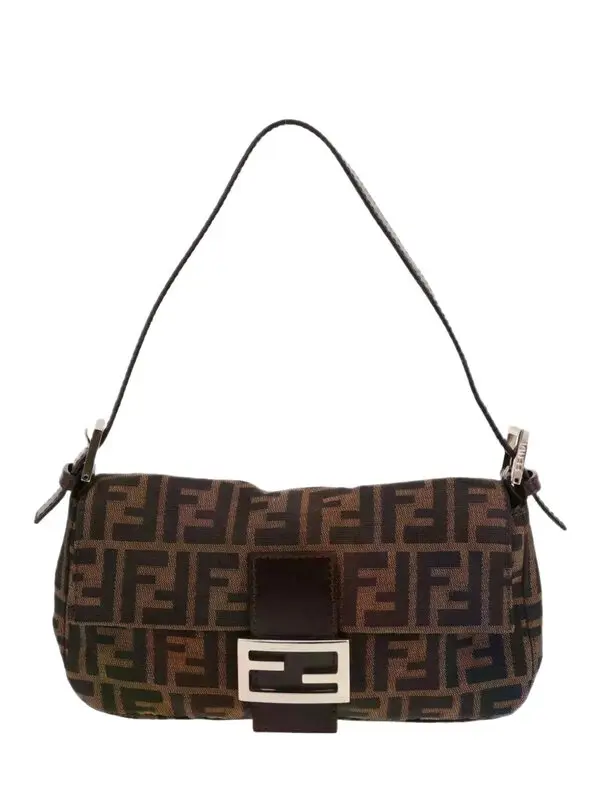 Fendi 1990s Baguette Monogram Shoulder Bag - Brown