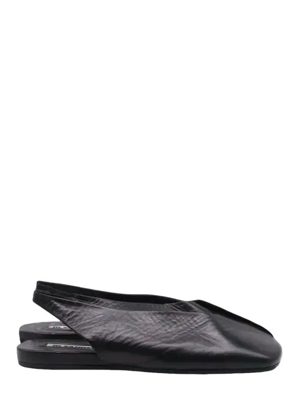 JIL SANDER Square-toe Slingback Ballet Flats - Black
