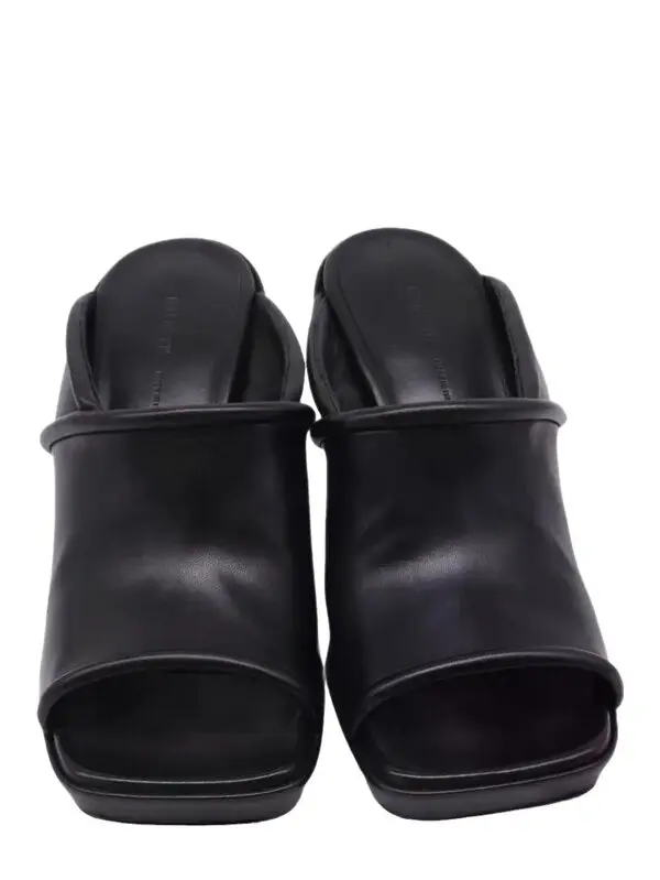 Khaite Lambskin Stagg Wedge Sandals - Black
