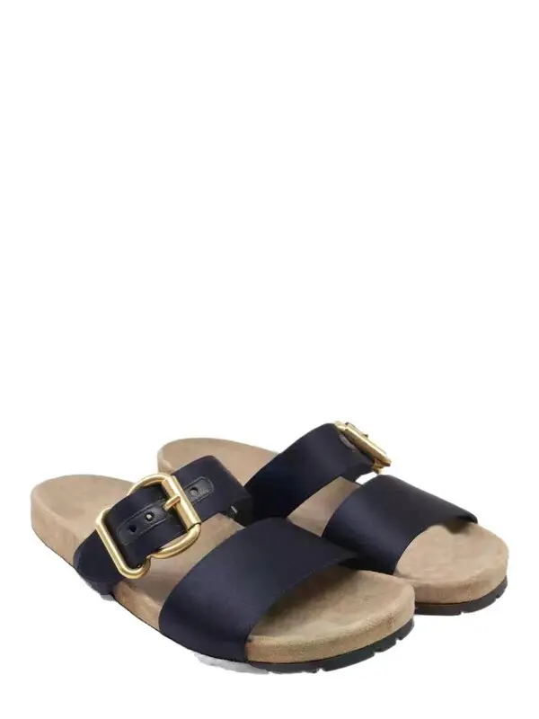 Prada Double Strap Slide Sandals - Blue