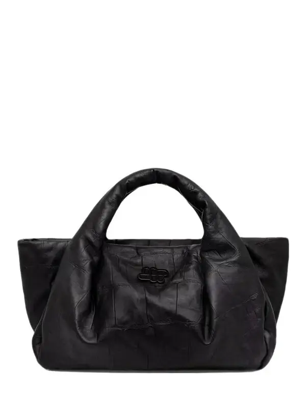 Munthe Croc-effect Padded Tote Bag - Black