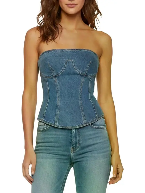 Magda Butrym Strapless Zip-up Top - Blue