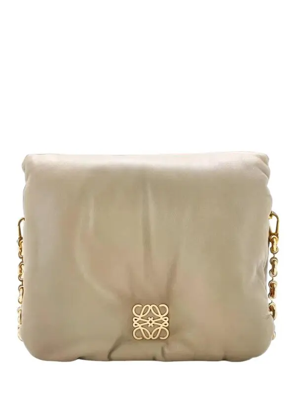 Loewe Goya Puffer Bag Leather Medium Shoulder Bag - Green
