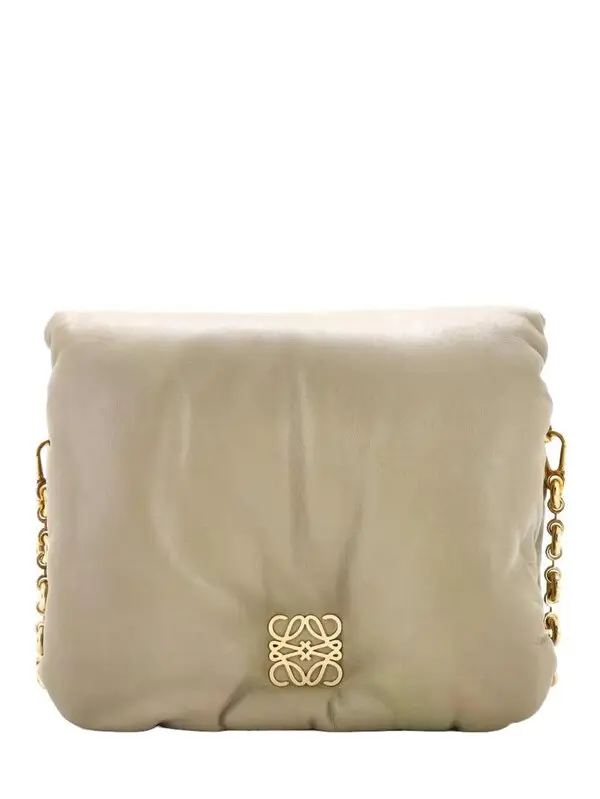 Loewe Goya Puffer Bag Leather Medium Shoulder Bag - Green