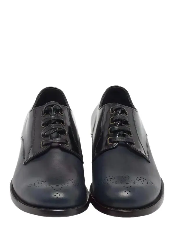 Dolce & Gabbana Perforated Lace-up Oxford Shoes - Blue
