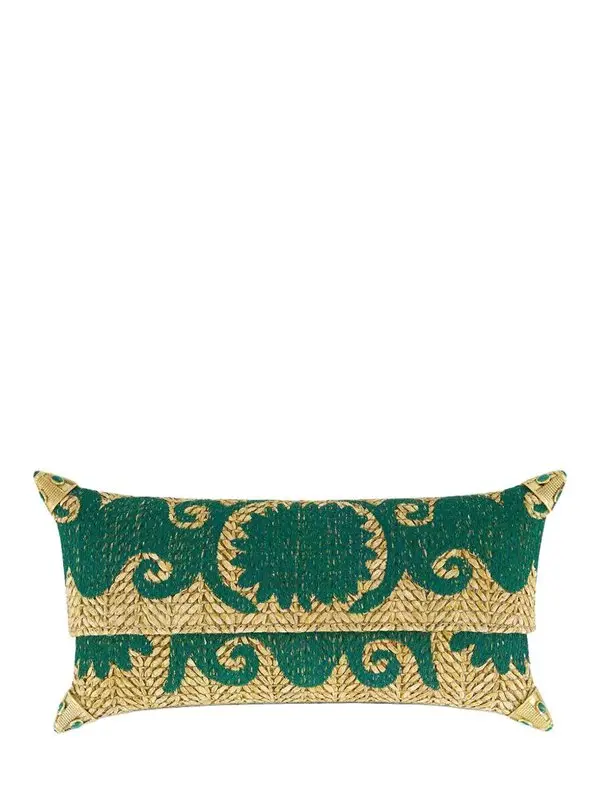 BAVASH DESIGN Felicity Embroidered Clutch Bag - Green