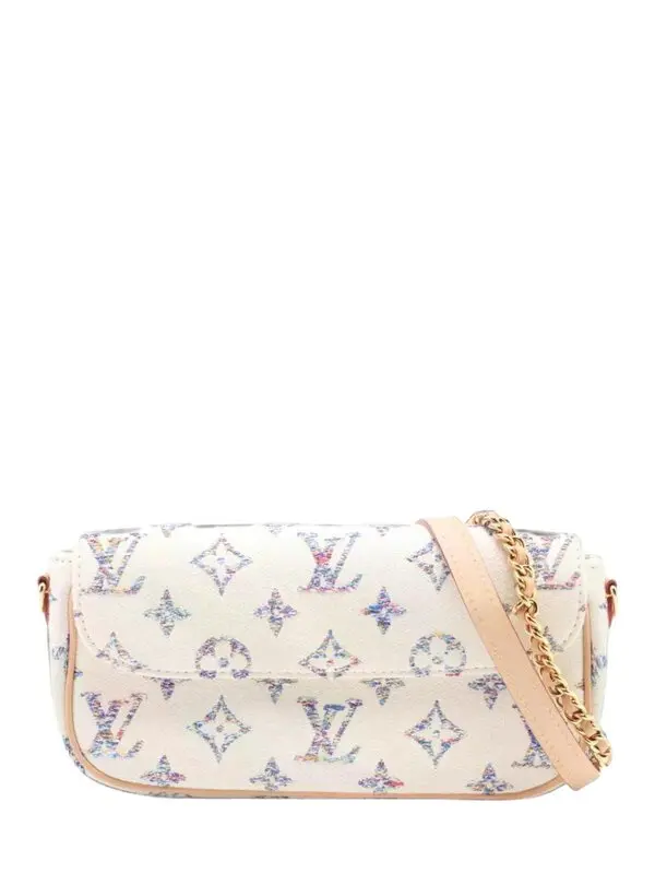 LOUIS VUITTON Monogram Jacquard Ivy Wallet On Chain Satchel - White