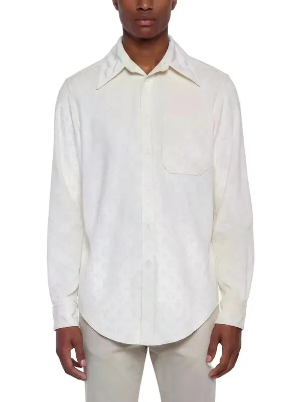 LOUIS VUITTON Monogram Embossed Velvet Shirt - White