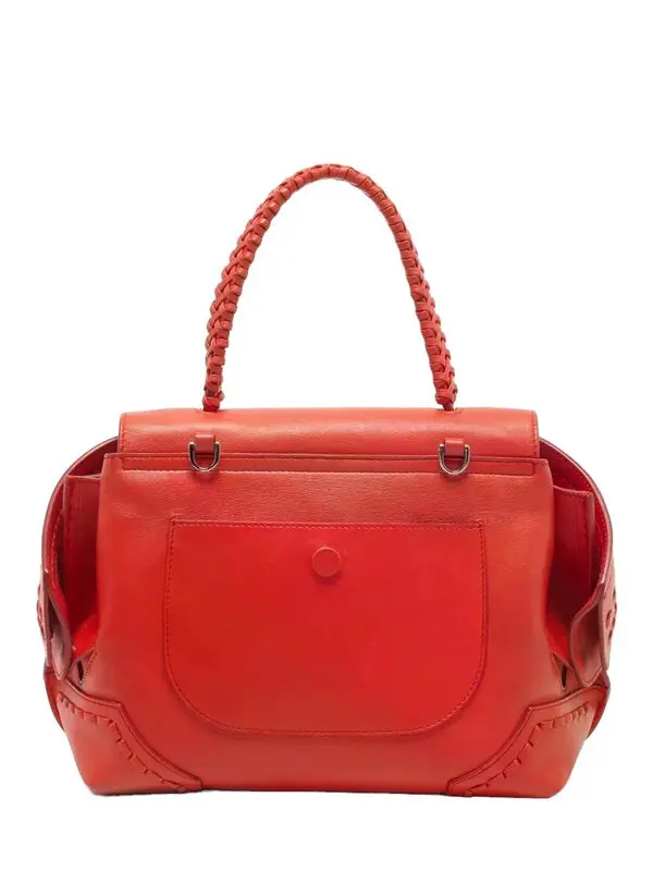 TOD'S Wave Braided Leather Tote Bag - Red