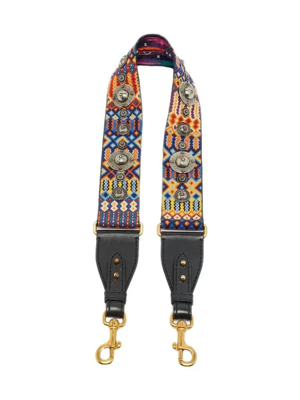 Dior Studded Embroidered Shoulder Strap - Black