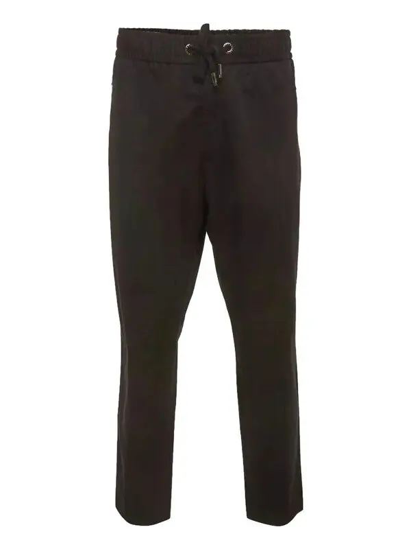 Dolce & Gabbana Logo Plaque Zip-up Trousers - Black