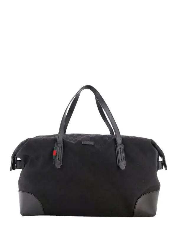 Gucci Original Carry On Duffle Bag Gg Canvas Travel Bag - Black