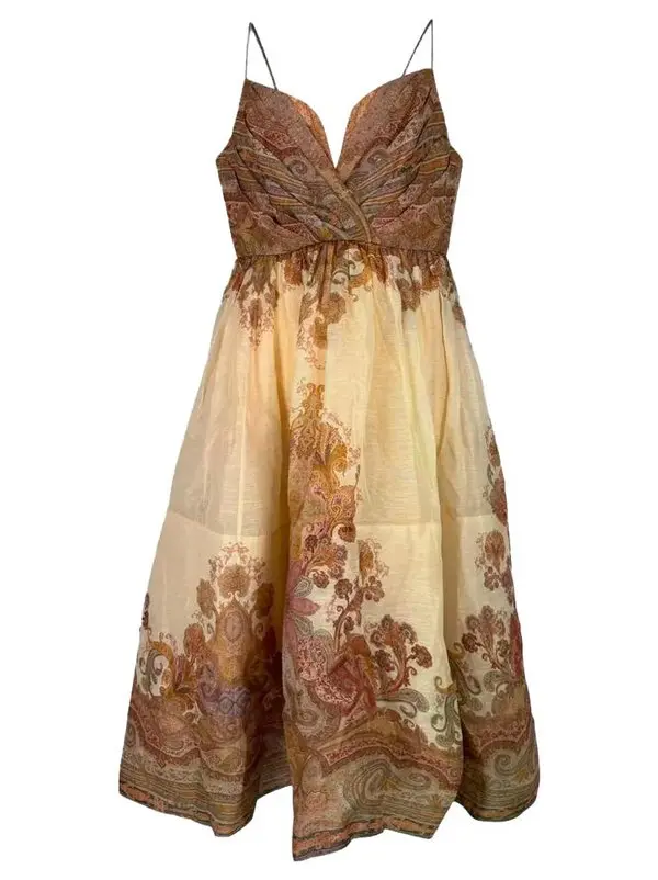 Zimmermann Illustration Draped Dress - Neutrals