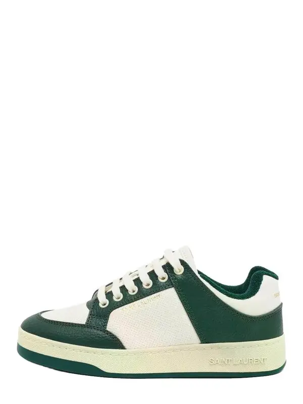 Saint Laurent Sl/61 Perforated Leather Sneakers - Green
