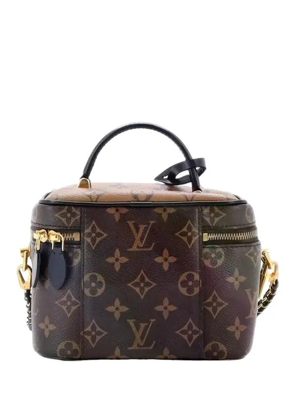 LOUIS VUITTON Vanity Handbag Reverse Monogram Canvas Pm Satchel - Brown