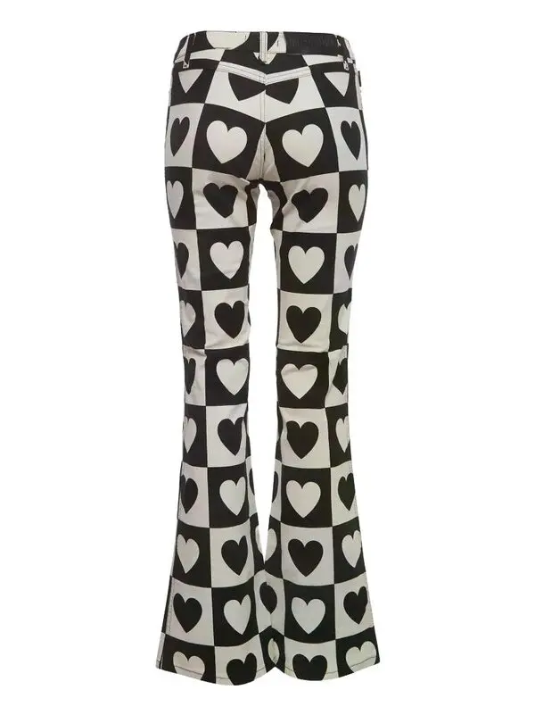Moschino Heart Print Flared Jeans - White