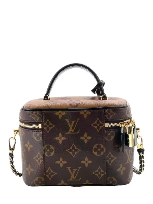 LOUIS VUITTON Vanity Handbag Reverse Monogram Canvas Pm Satchel - Brown