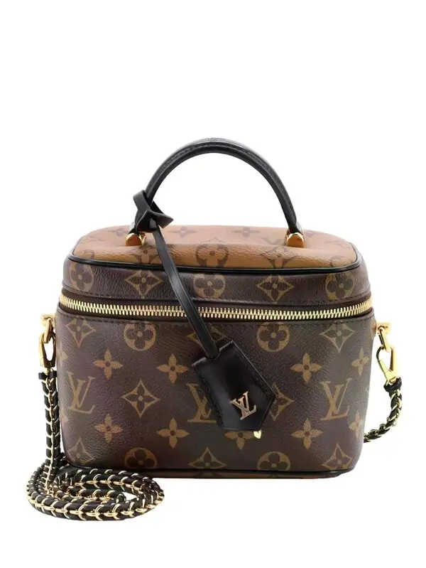 LOUIS VUITTON Vanity Handbag Reverse Monogram Canvas Pm Satchel - Brown