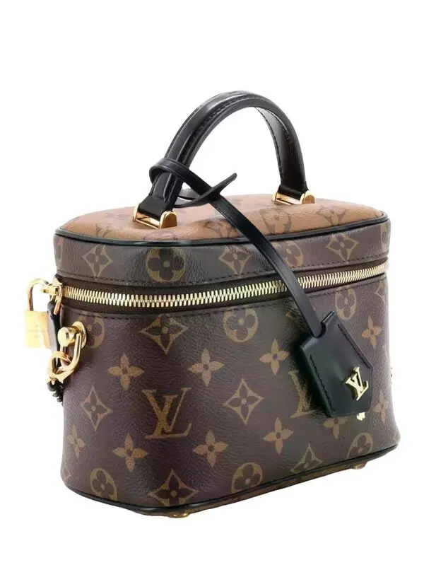 LOUIS VUITTON Vanity Handbag Reverse Monogram Canvas Pm Satchel - Brown