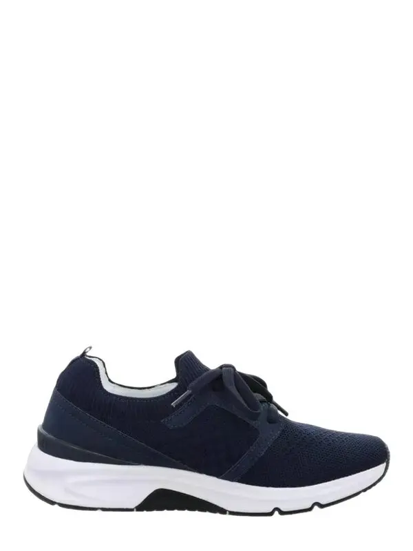 Gabor Knit Panelled Lace Up Sneakers - Blue