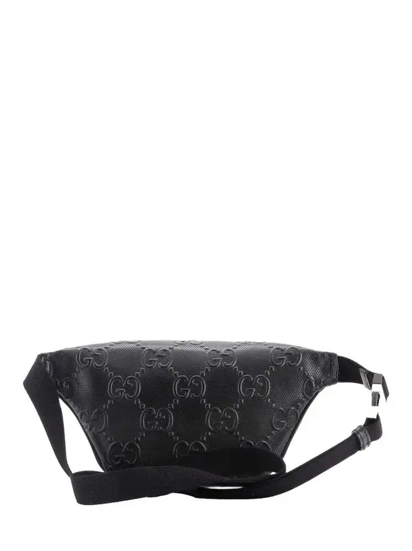 Gucci Gg Embossed Perforated Leather Small Belt Bag - Black