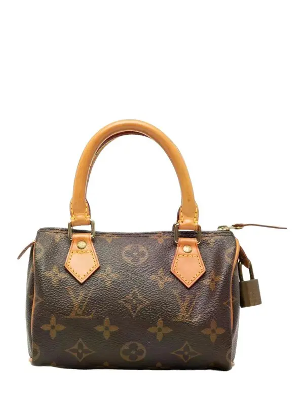 LOUIS VUITTON Monogram Mini Speedy Hl Satchel - Brown