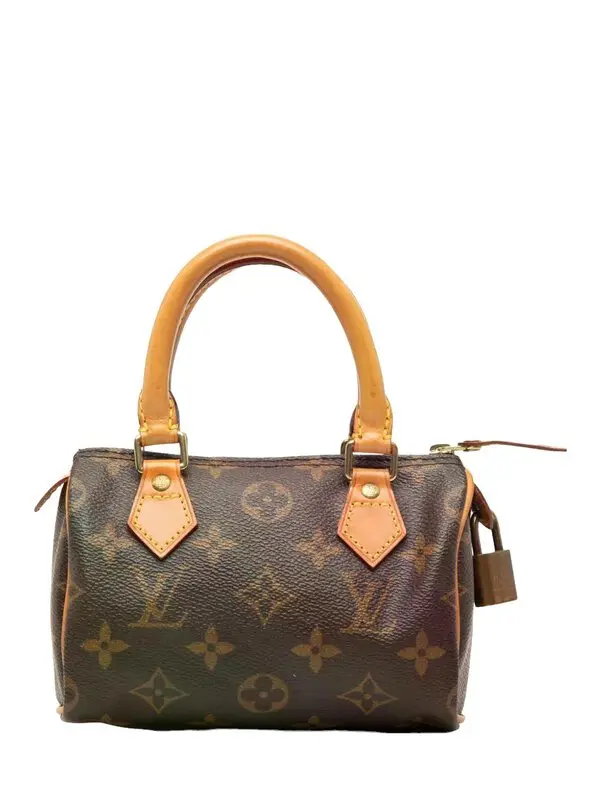 LOUIS VUITTON Monogram Mini Speedy Hl Satchel - Brown