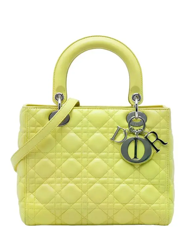 Dior Lambskin Cannage Lady Satchel - Yellow