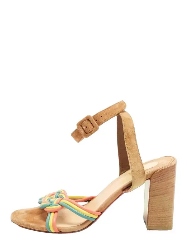 CHRISTIAN LOUBOUTIN Ella Ankle-wrap Block-heel Sandals - Neutrals