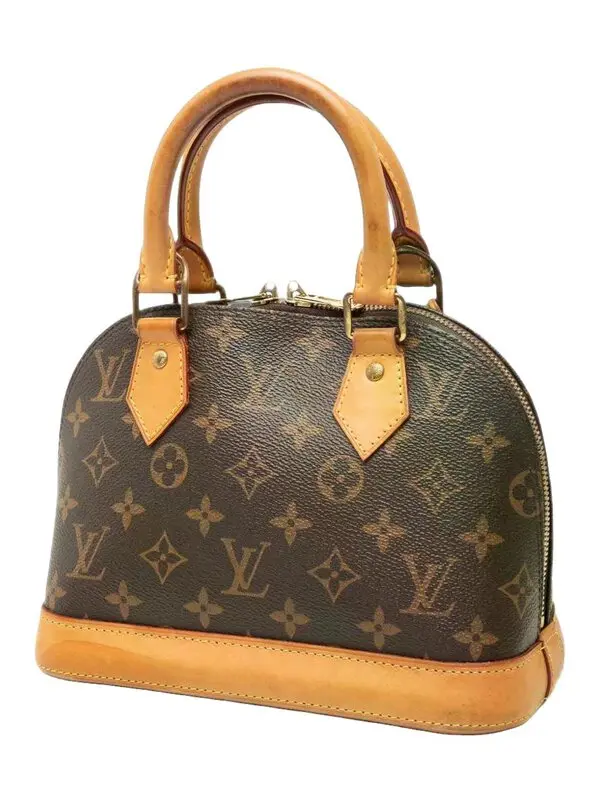 LOUIS VUITTON 2016 Monogram Alma Bb Satchel - Brown