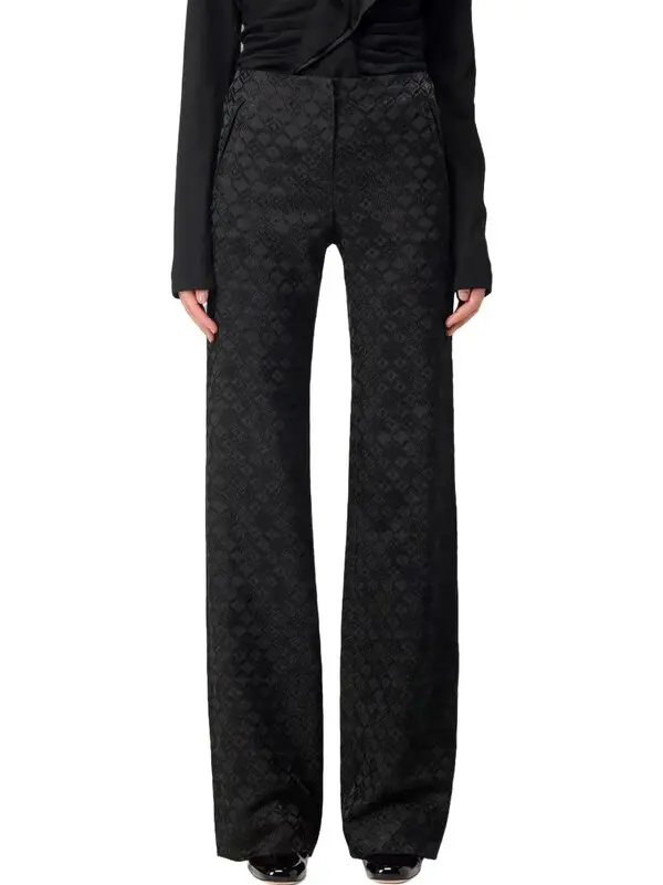 Alberta Ferretti Jacquard Pattern Straight-leg Trousers - Black
