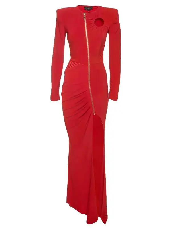 ZHIVAGO Draped Cut-out Maxi Gown - Red
