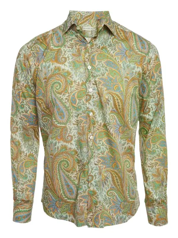 Etro Paisley-print Long-sleeve Shirt - Neutrals