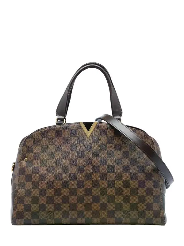 LOUIS VUITTON Damier Ebene Kensington Bowling Bag - Brown