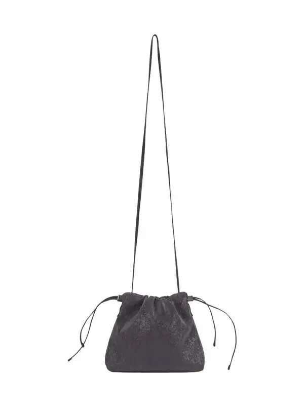 Brunello Cucinelli Monili Embellished Drawstring Shoulder Bag - Grey