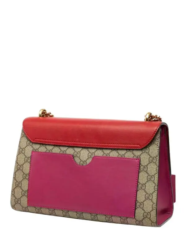 Gucci Medium Gg Supreme Padlock Shoulder Bag - Red