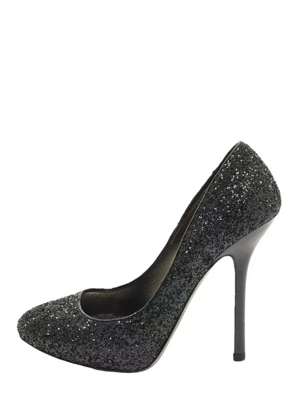 Miu Miu Glitter Round-toe Pumps - Black