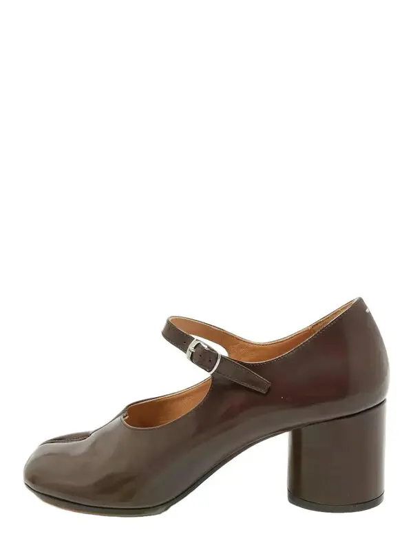 MAISON MARGIELA Tabi Mary Jane Block Heel Pumps - Brown