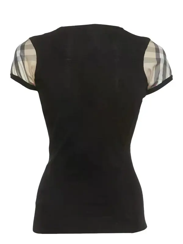 Burberry Check-panel T-shirt - Black