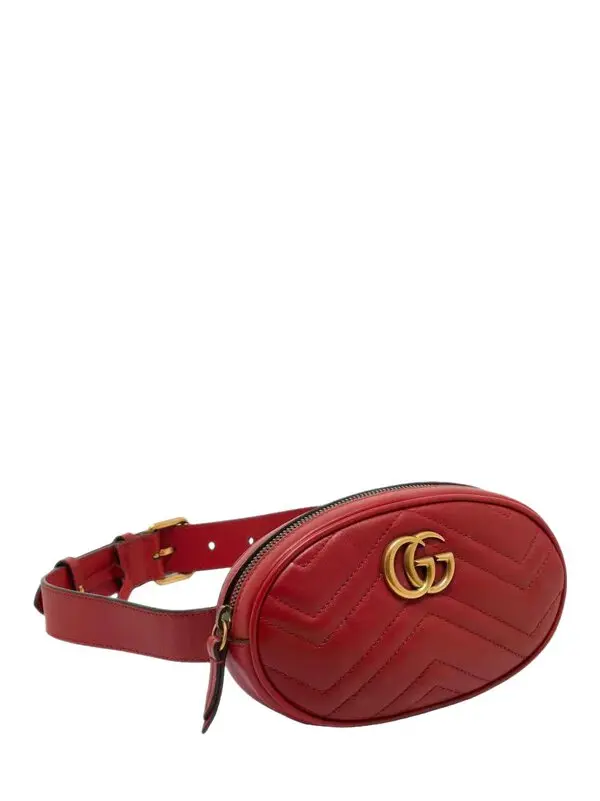 Gucci Mini Gg Marmont Matelassé Belt Bag - Red