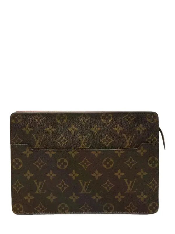 LOUIS VUITTON Monogram Pochette Homme Clutch Bag - Brown