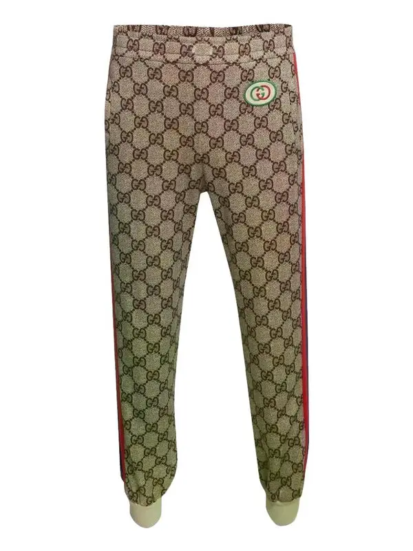 Gucci Monogram-print Web Stripe Track Pants - Neutrals
