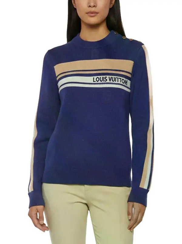 LOUIS VUITTON Cashmere Intarsia Knit Sweater - Blue