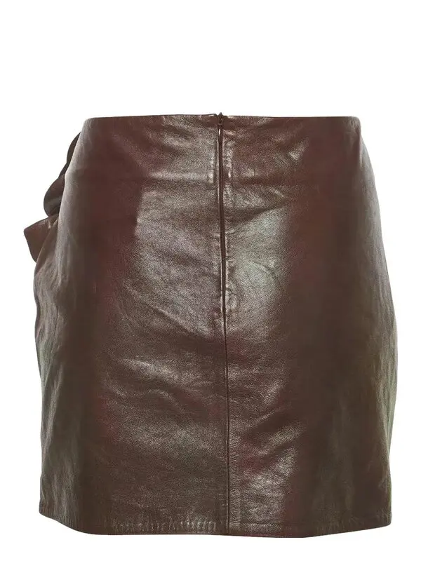Magda Butrym Draped Leather Mini Skirt - Red